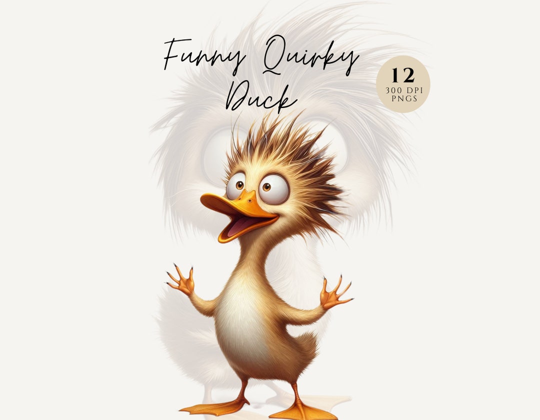 Funny Duck Clipart, Funny Bird Clipart, 12 PNG Cute Duckling Comics ...