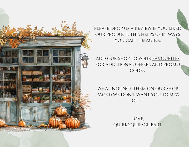 Autumn Storefronts Clipart Bundle, Watercolor PNG Fall Shop Images ...