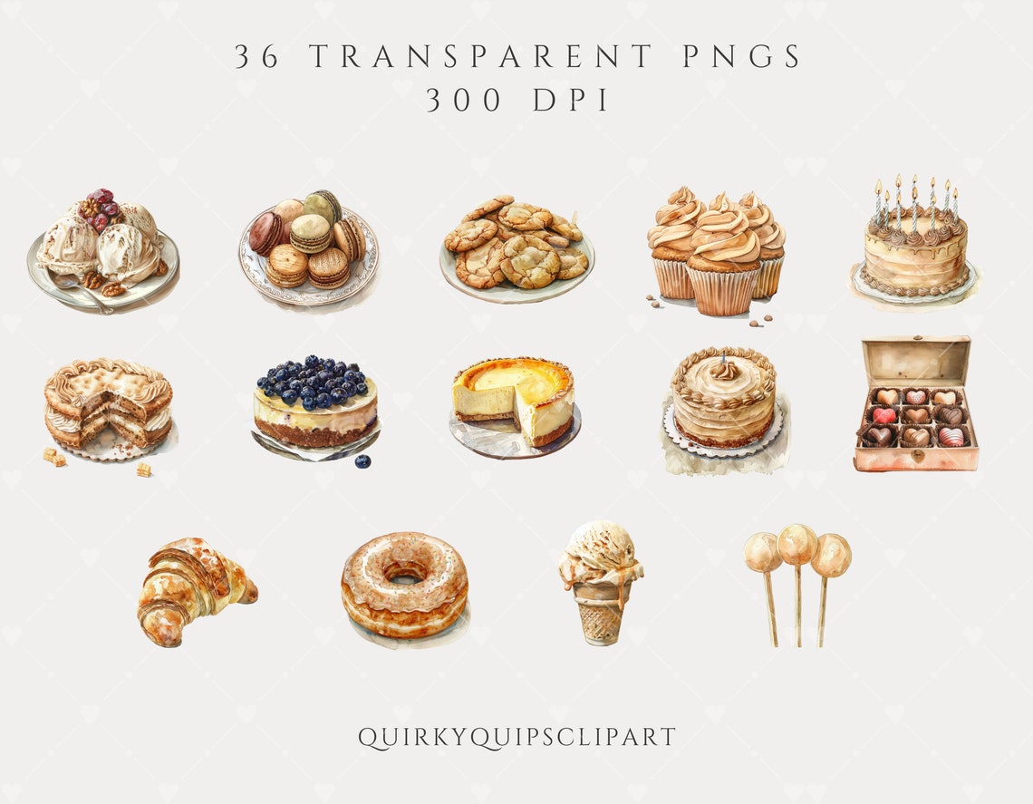 Pastry Chef Clipart Bundle, Watercolor Sweet Lover, Baker Graphics ...