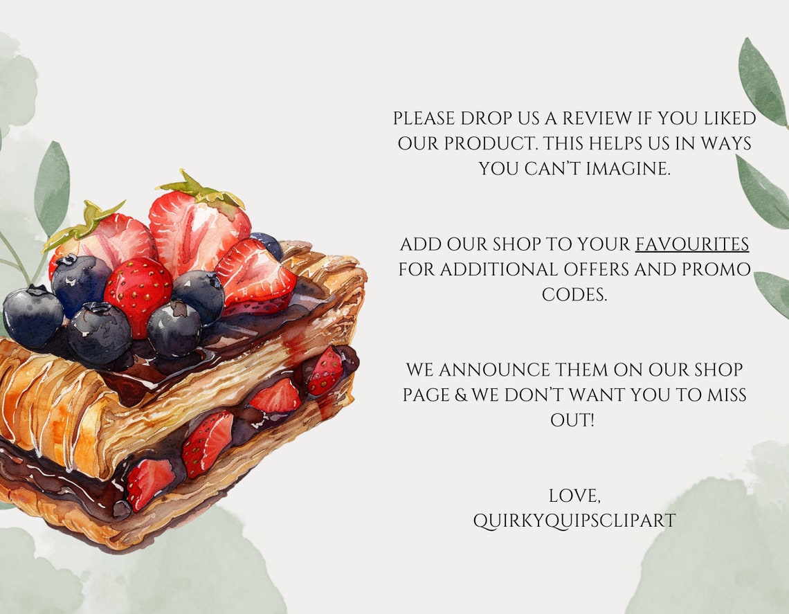 French Pastries Clipart Bundle, Watercolor High Quality Pngs, Gourmet ...