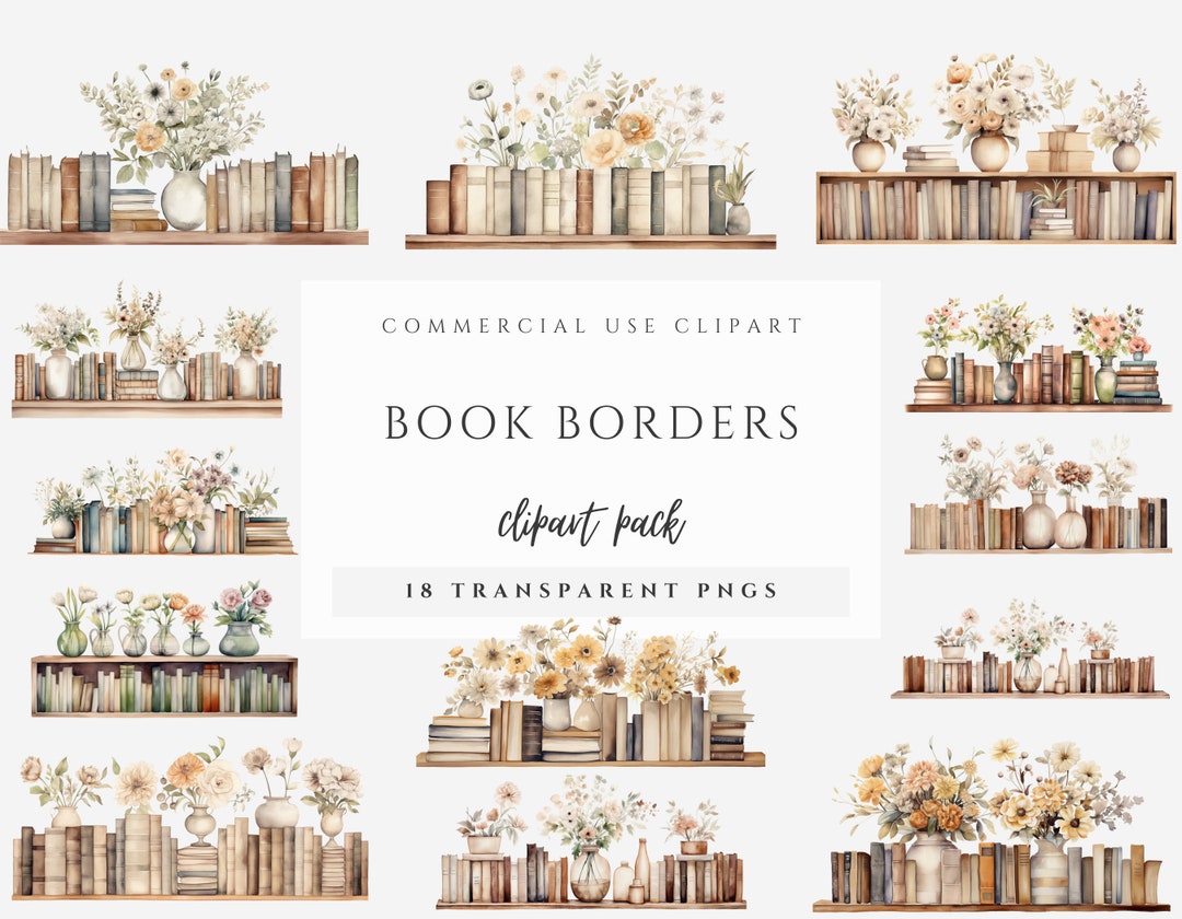 Book Borders Clipart, Story Book Print for Kids, Digital Download ...