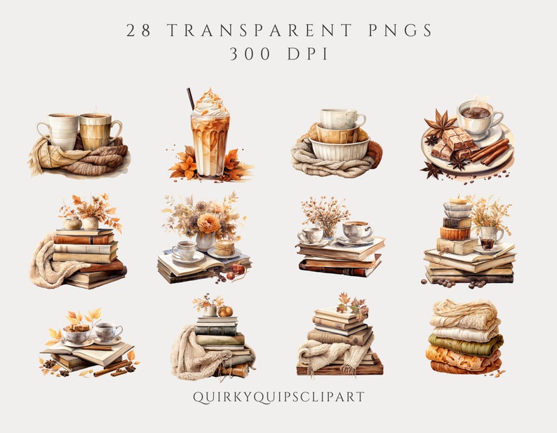 Autumn Sweaters Clipart Bundle, Watercolor Cozy Autumn Clipart, Fall ...