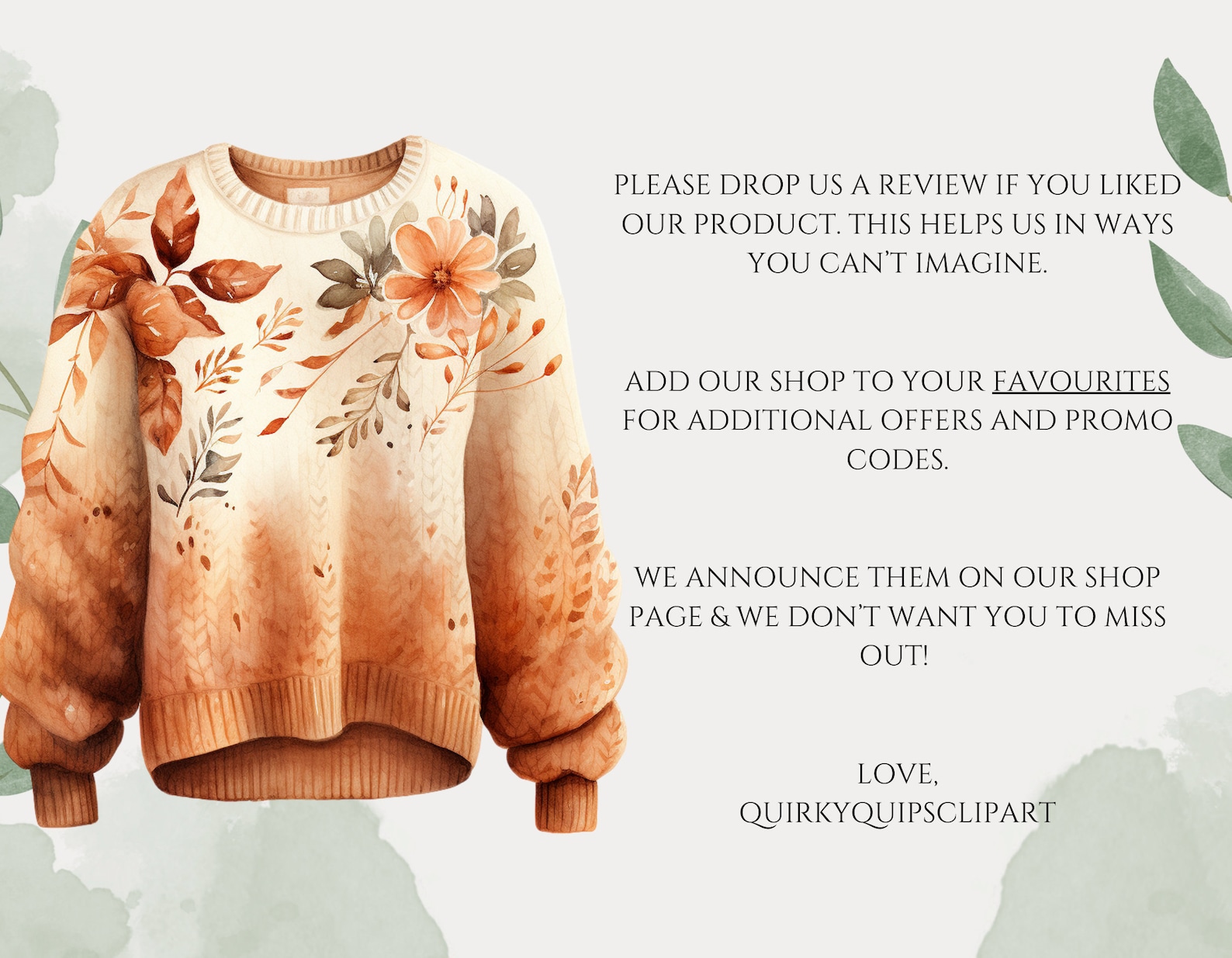 Autumn Sweaters Clipart Bundle, Watercolor Cozy Autumn Clipart, Fall ...