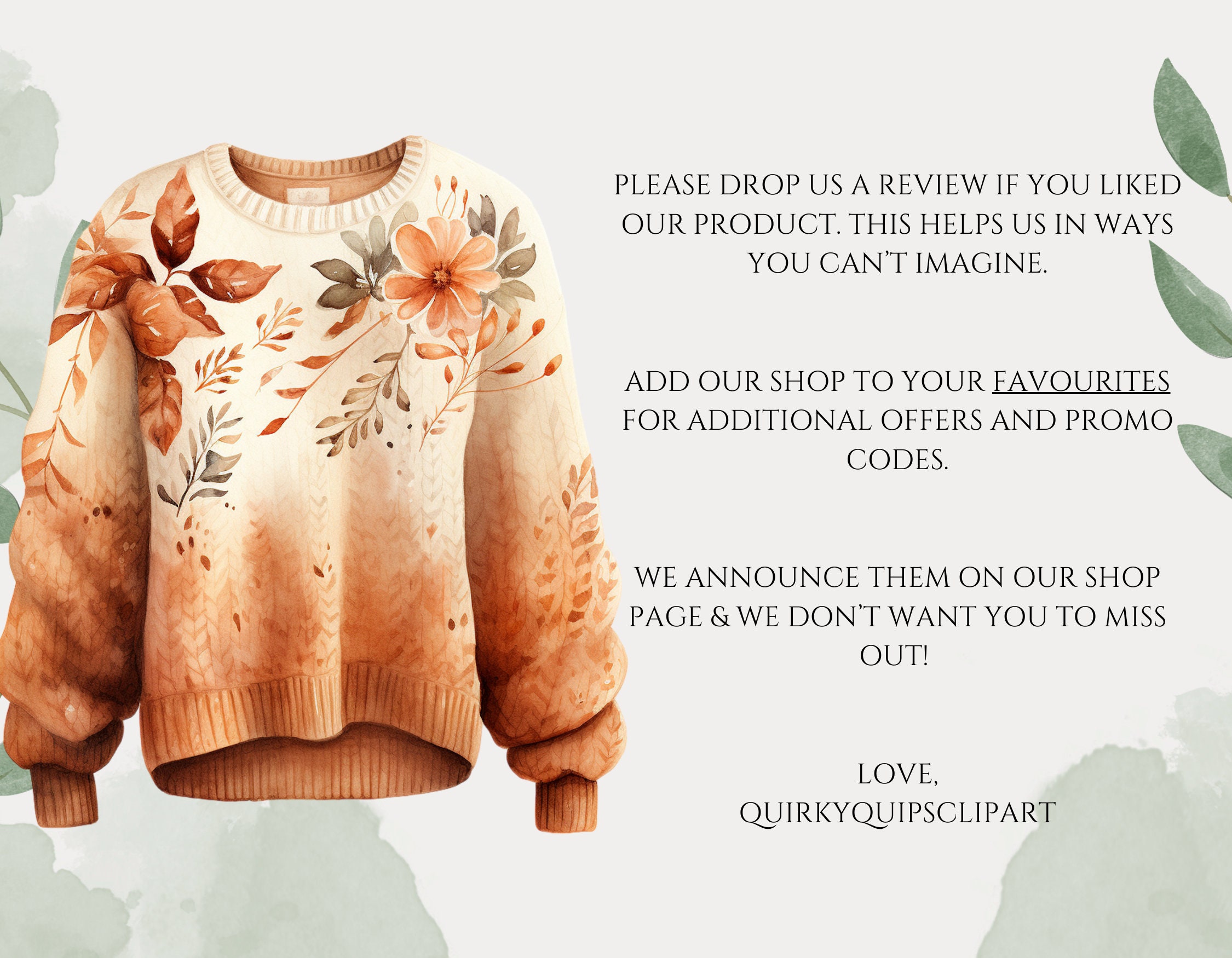 Autumn Sweaters Clipart Bundle, Watercolor Cozy Autumn Clipart, Fall ...