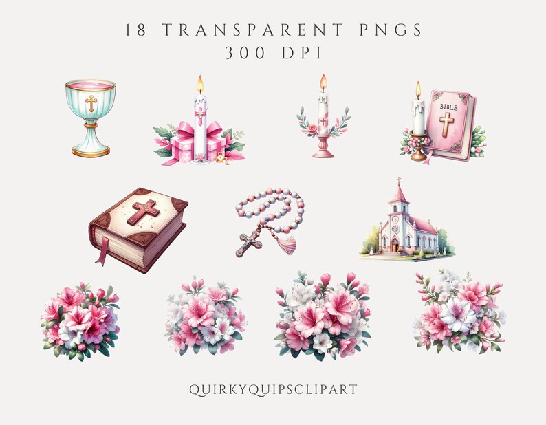 First Communion Clipart Bundle, Christian, Communion Clipart, PNG File ...