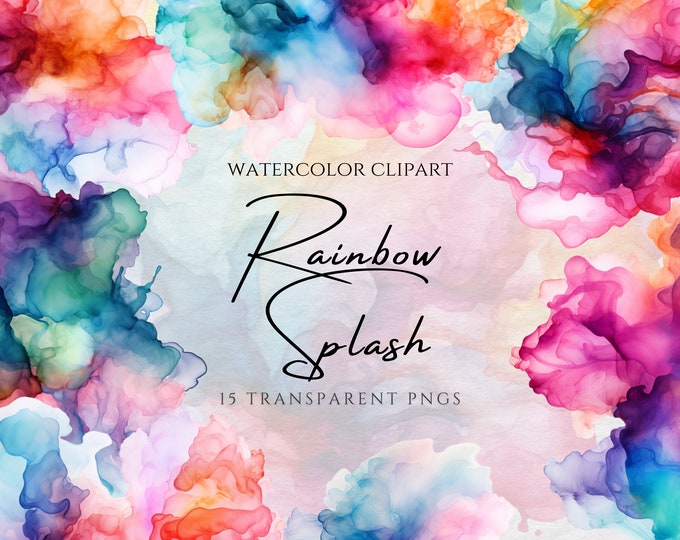 Neutral Watercolor Splashes & Paint Splatter Clipart INSTANT DOWNLOAD ...