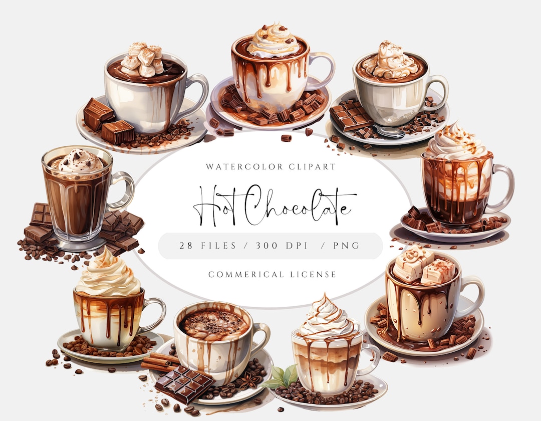 Watercolor Hot Chocolate Clipart, Watercolor Hot Cocoa PNG, Sweet Clip ...