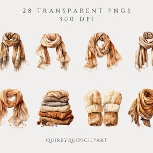 Autumn Sweaters Clipart Bundle, Watercolor Cozy Autumn Clipart, Fall ...