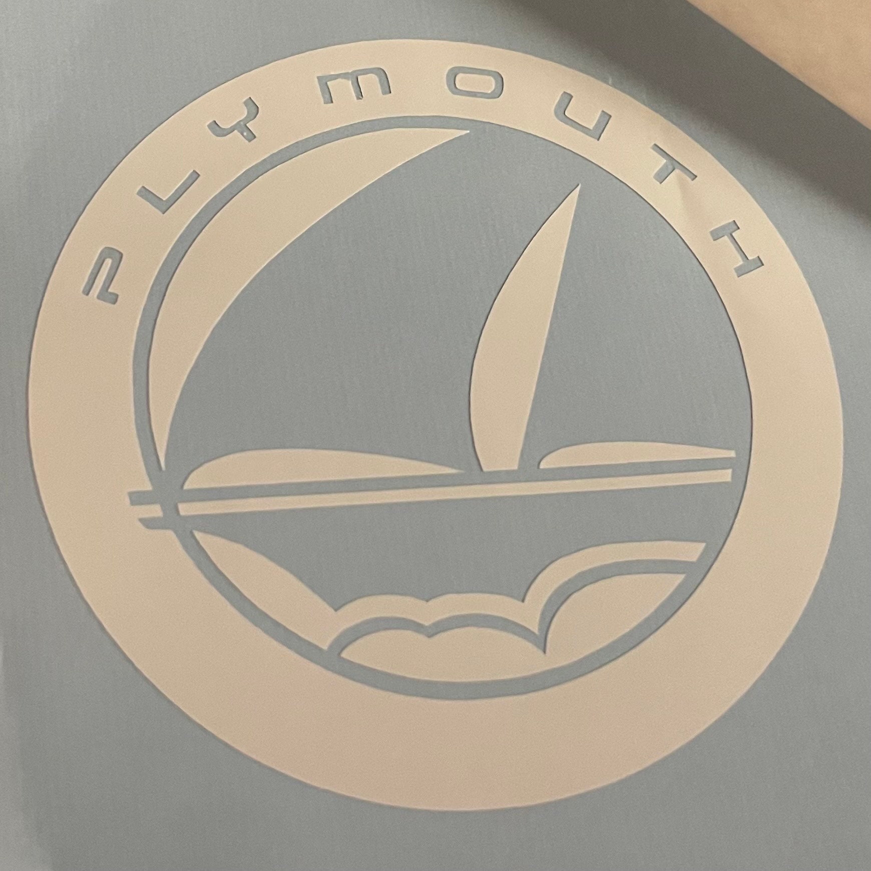 Plymouth Sailboat Vinyl Car PERMANENT Sticker Black White 3 Inch Car ...