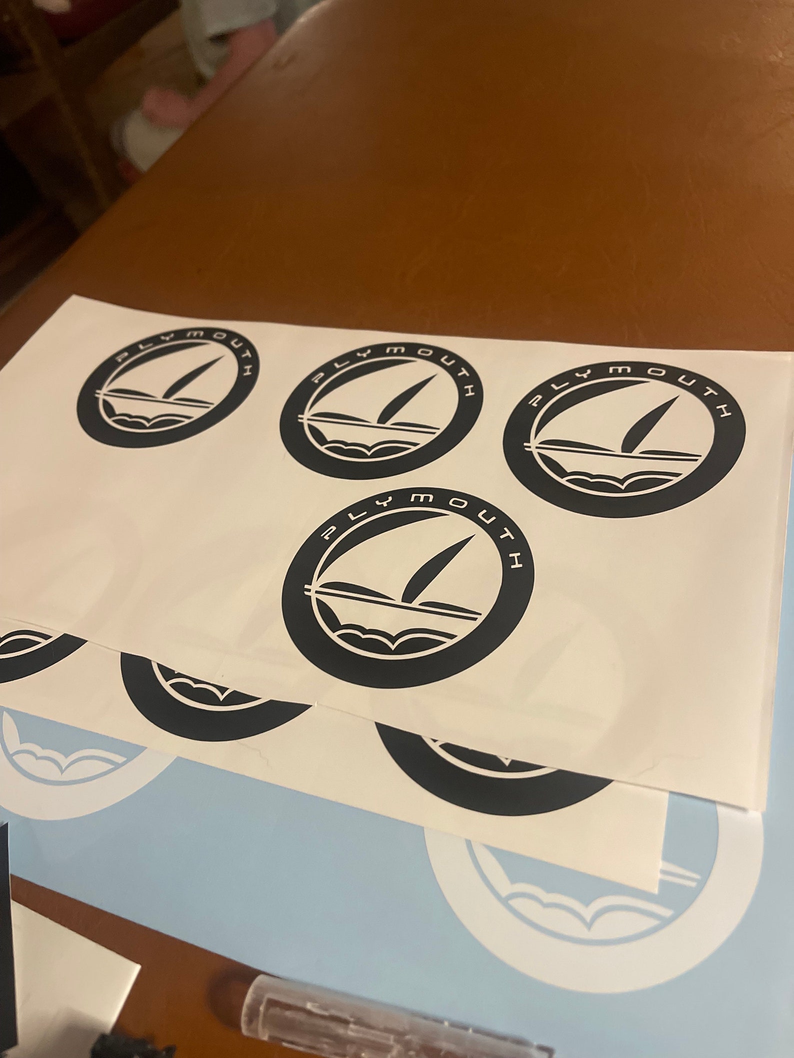 Plymouth Sailboat Vinyl Car PERMANENT Sticker Black White 3 Inch Car ...