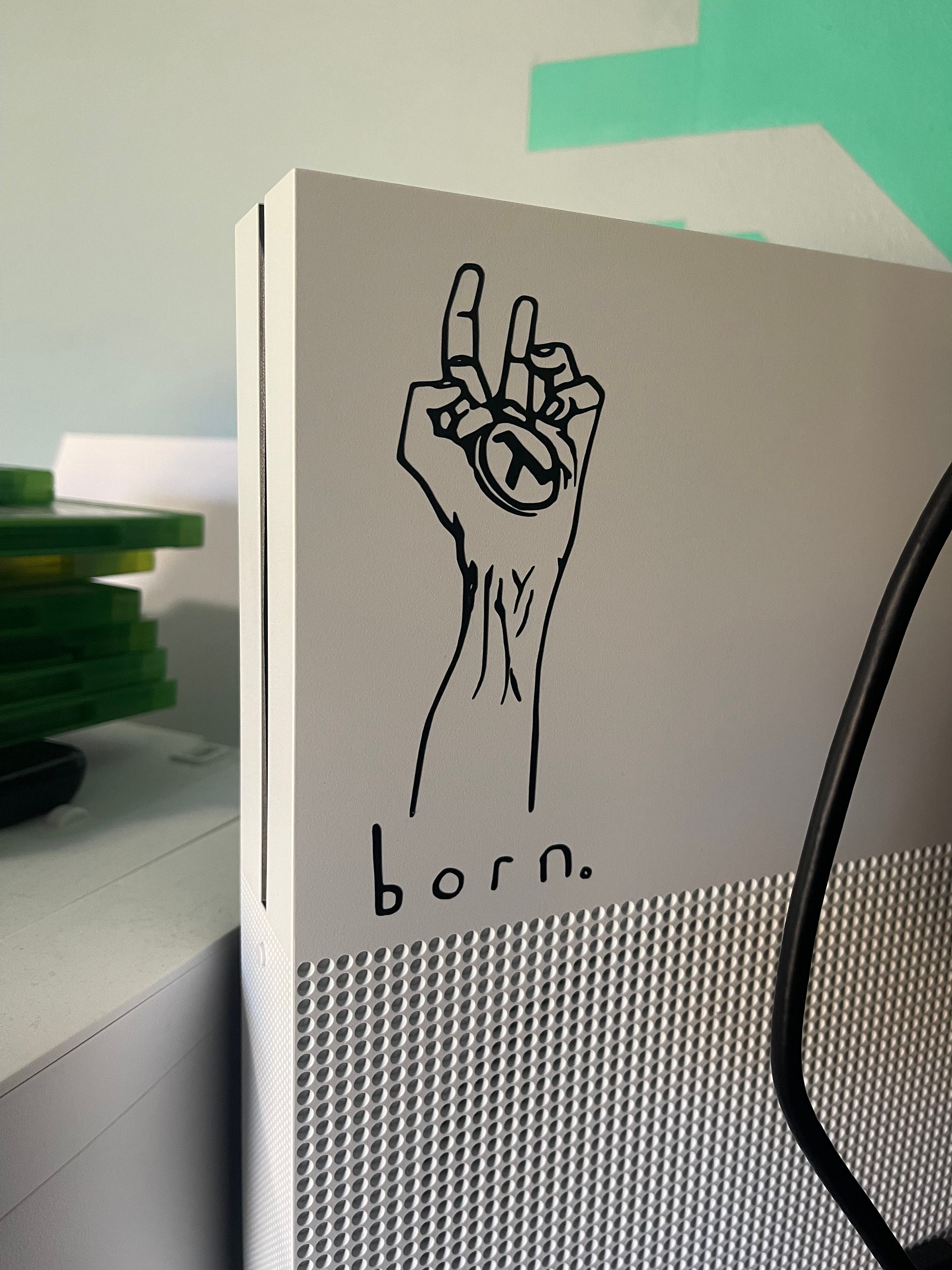 Half Life 2 'born' Vinyl Decal 5 Inch Black White Gaming Laptop Sticker ...