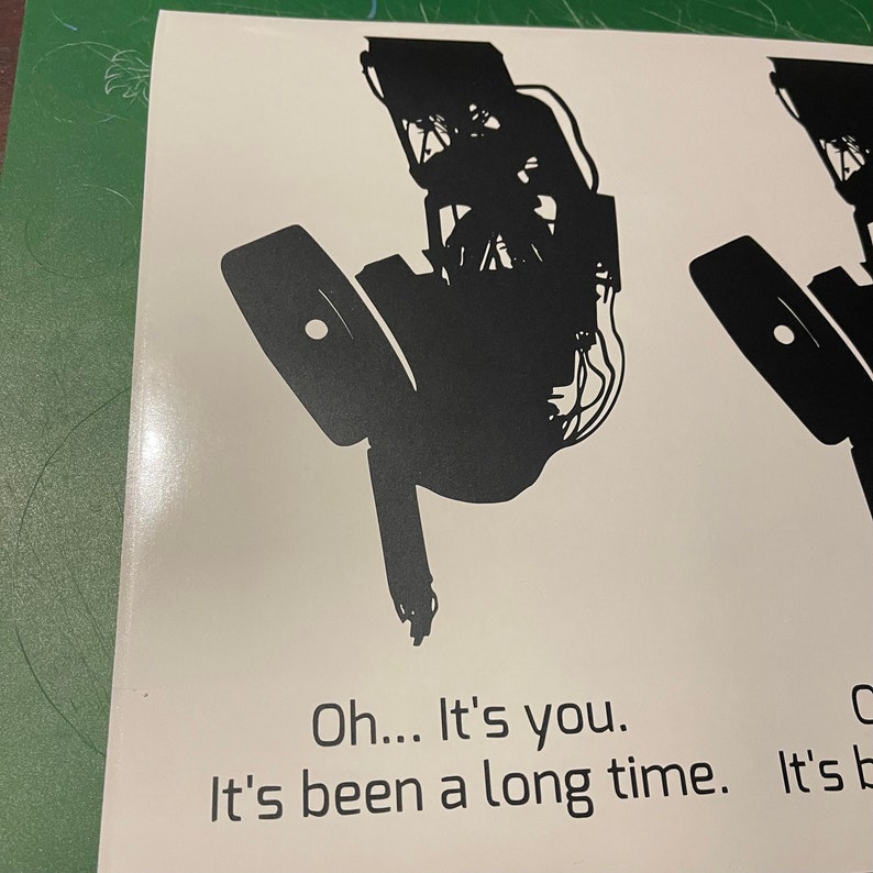 Portal 2 Inspired Damaged Glados Silhouette 'oh Its You.' Quote 9.5 ...