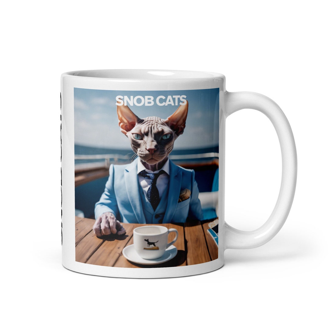 SNOB CATS: Sphynx Cat Yacht 2 / Cool Cat Mug / Cat Coffee Mug / Funny ...