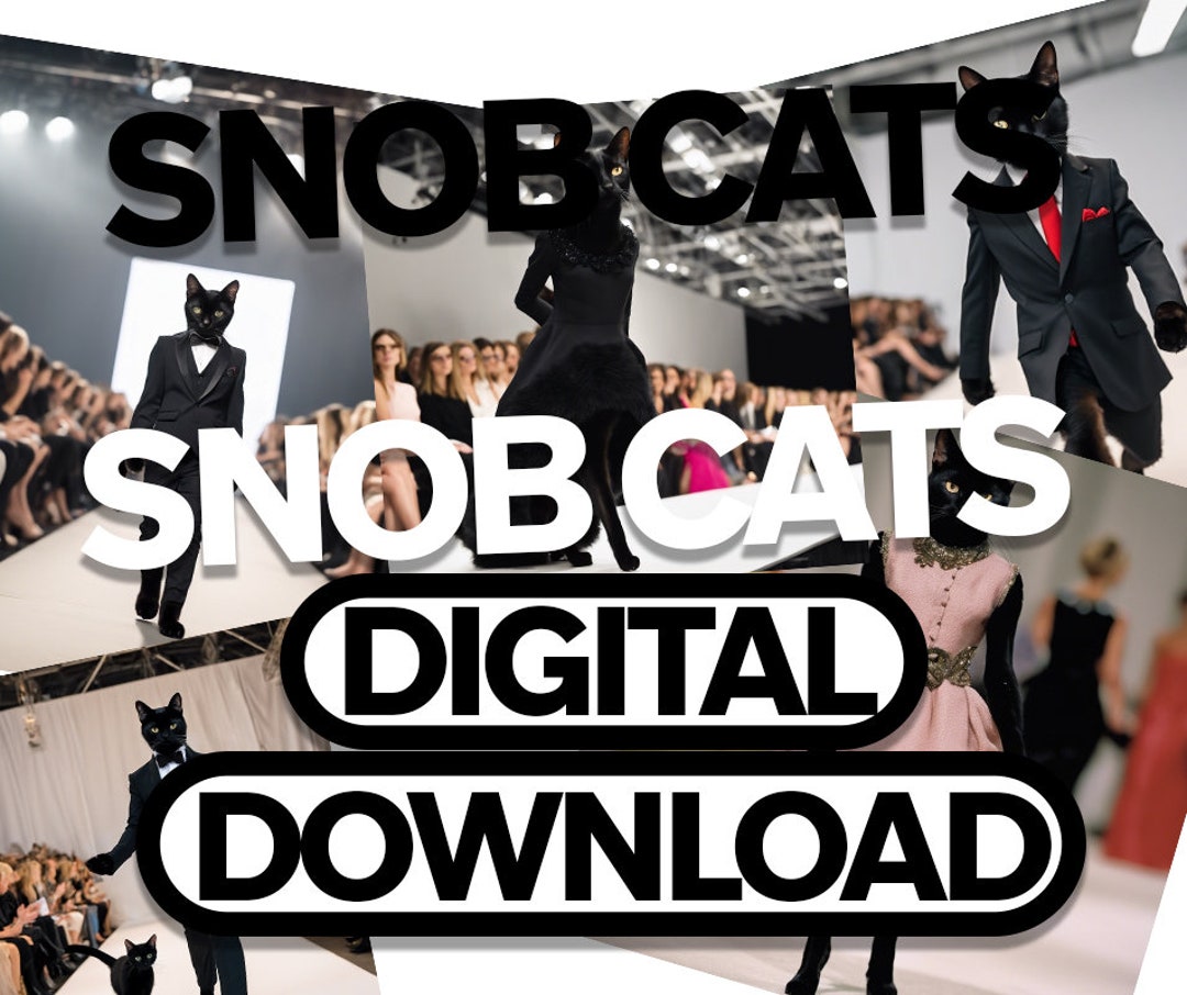 No.1 5 SNOB CAT Bombay Cats on Catwalk Digital Print Ready Images of ...