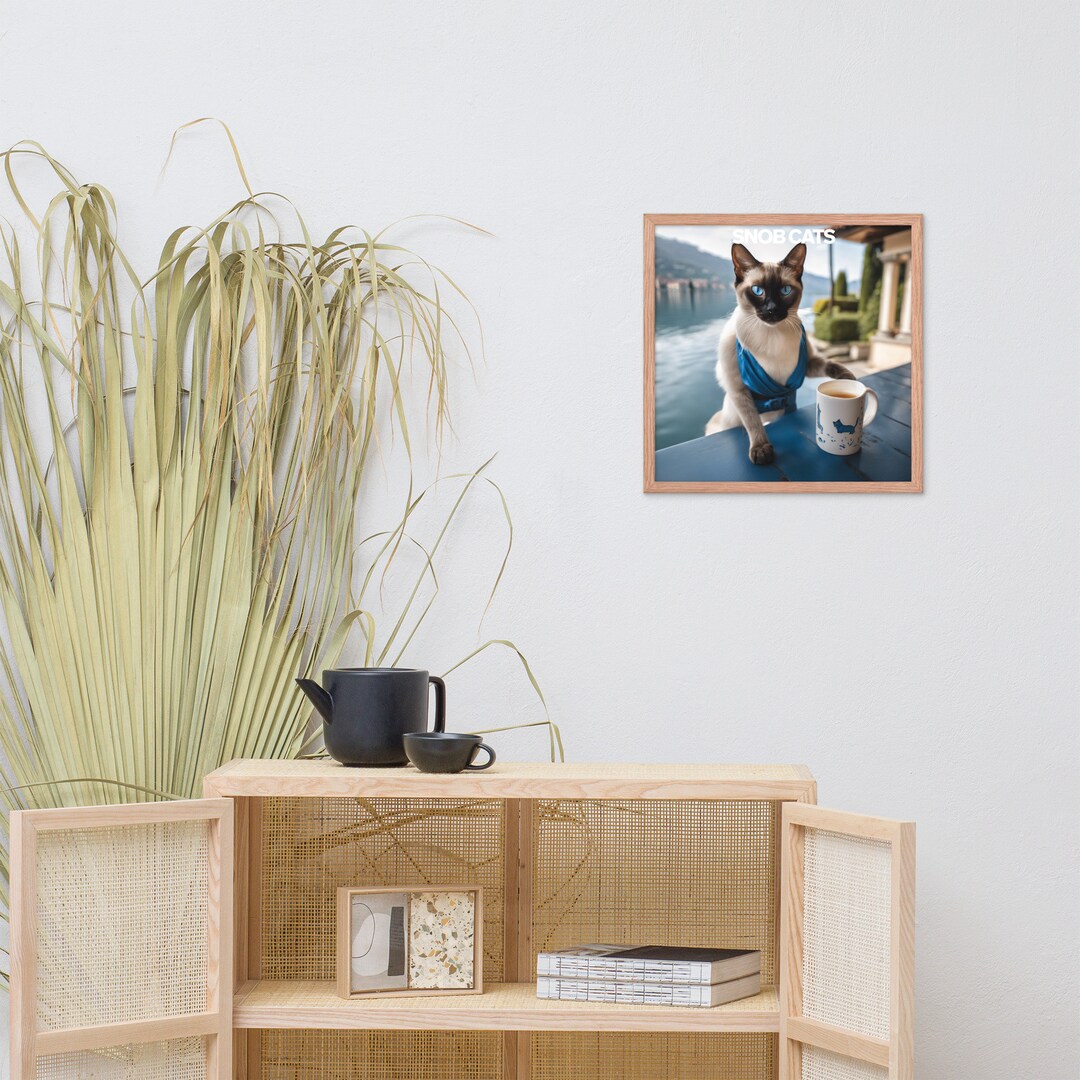 SNOB CATS: Siamese Cat Villa 2 Framed Poster / Cat Gift / Animal Lover ...