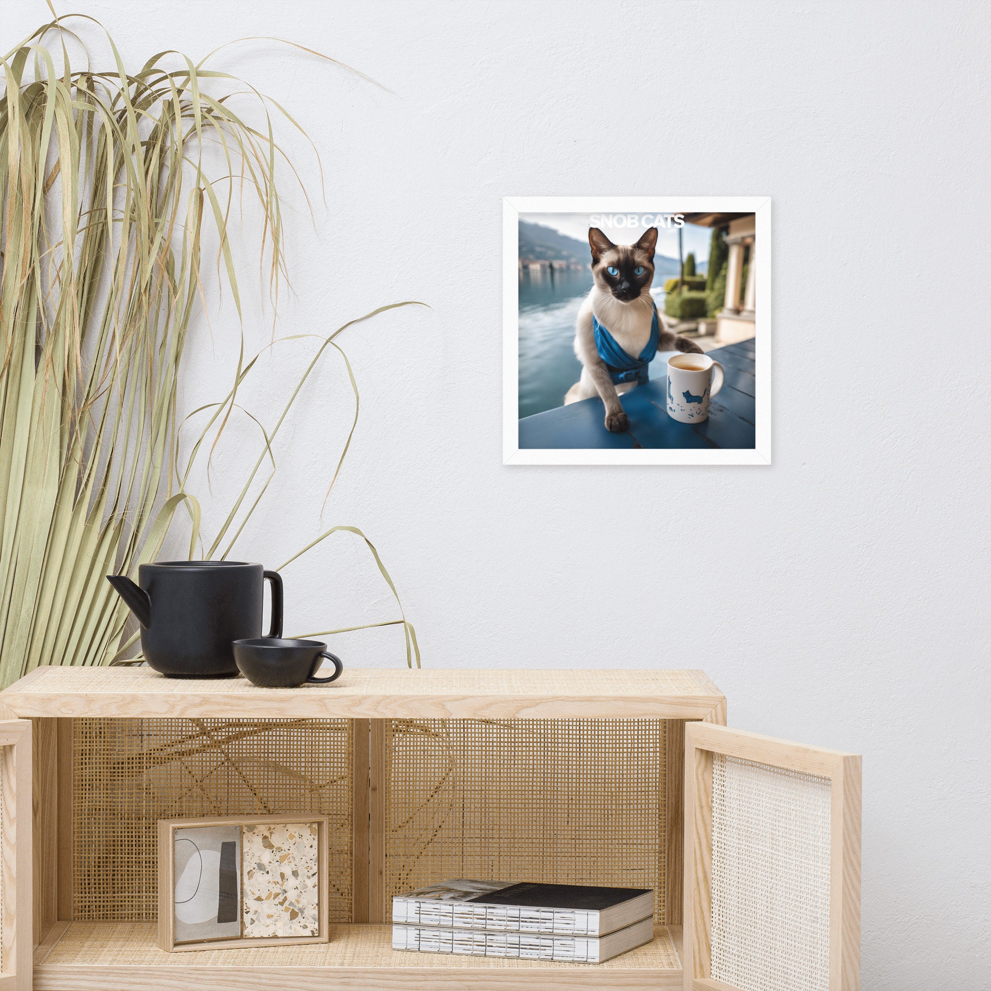 SNOB CATS: Siamese Cat Villa 2 Framed Poster / Cat Gift / Animal Lover ...