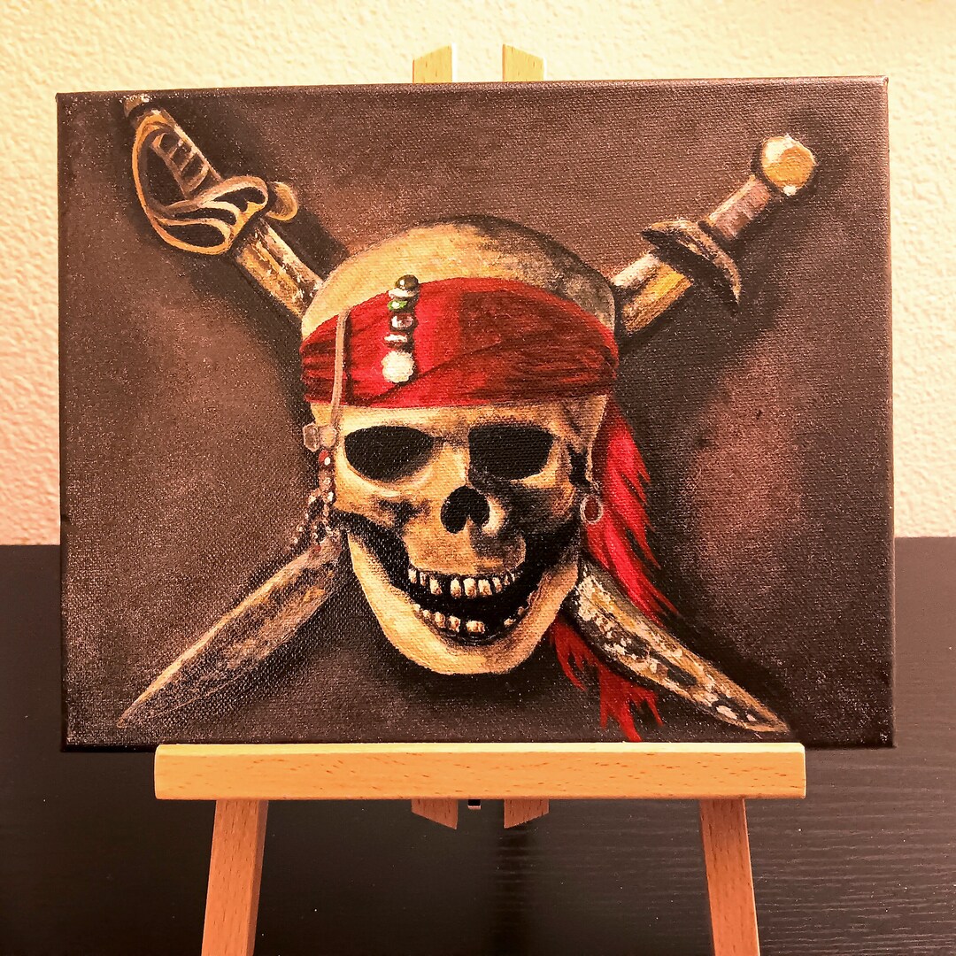 Arrrg Pirate Skull Painting, Pirates of the Caribbean Art, Movie ...
