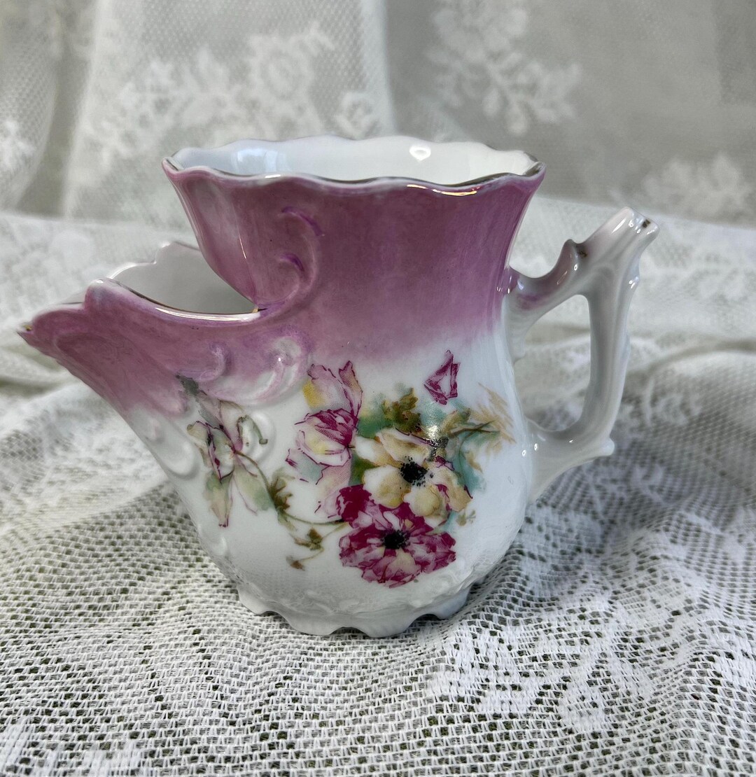 Antique Shaving Floral Scuttle Mug - Etsy