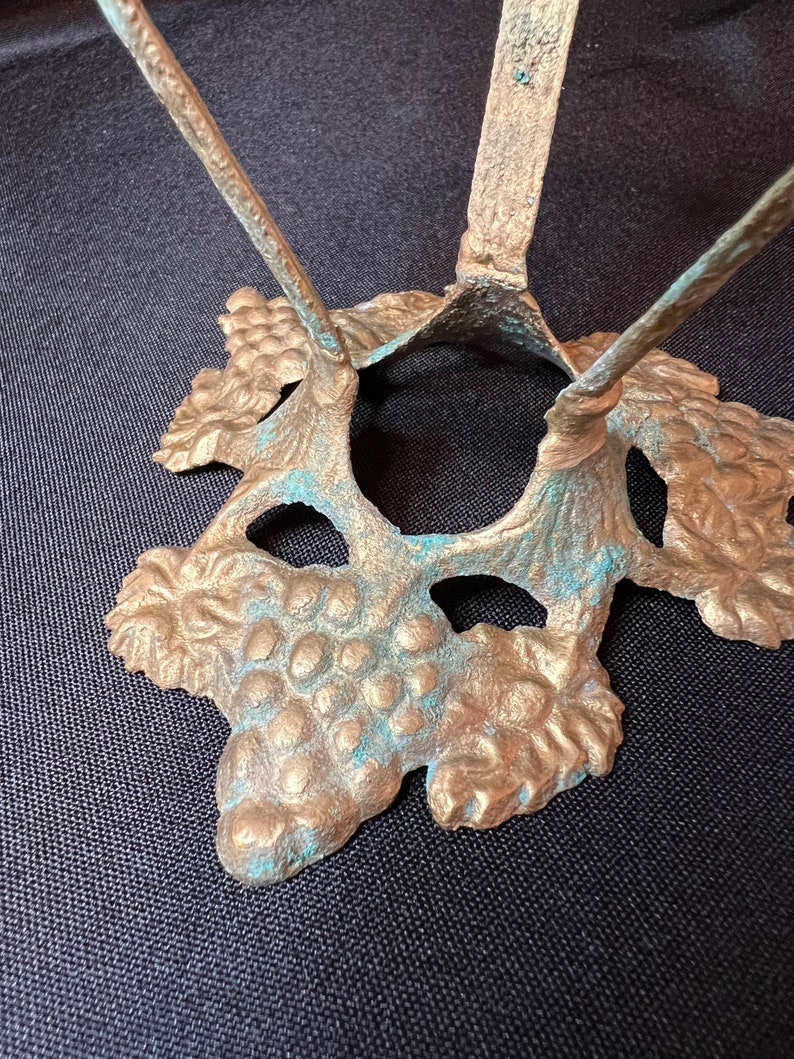 Grape Patterned Vintage Brass Stand - Etsy