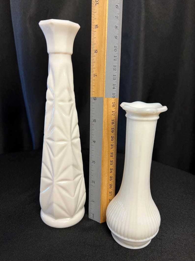 Vintage Milk Bud Glass Vase, Your Choice - Etsy