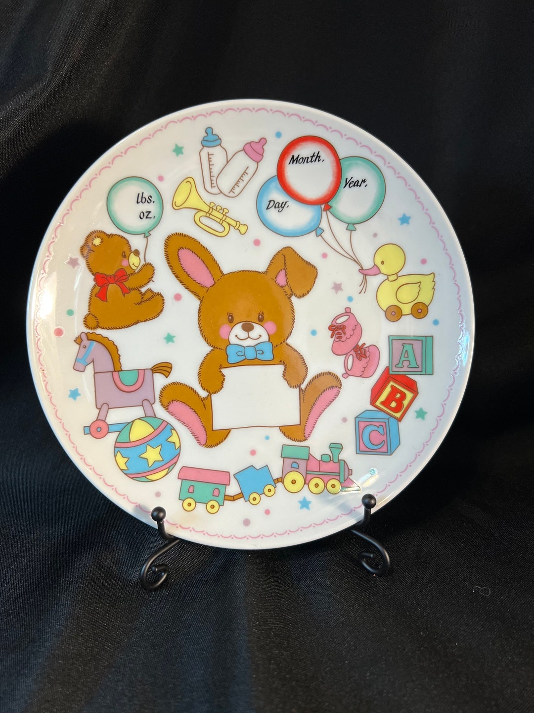 Vintage Baby Birth Record Plate - Etsy