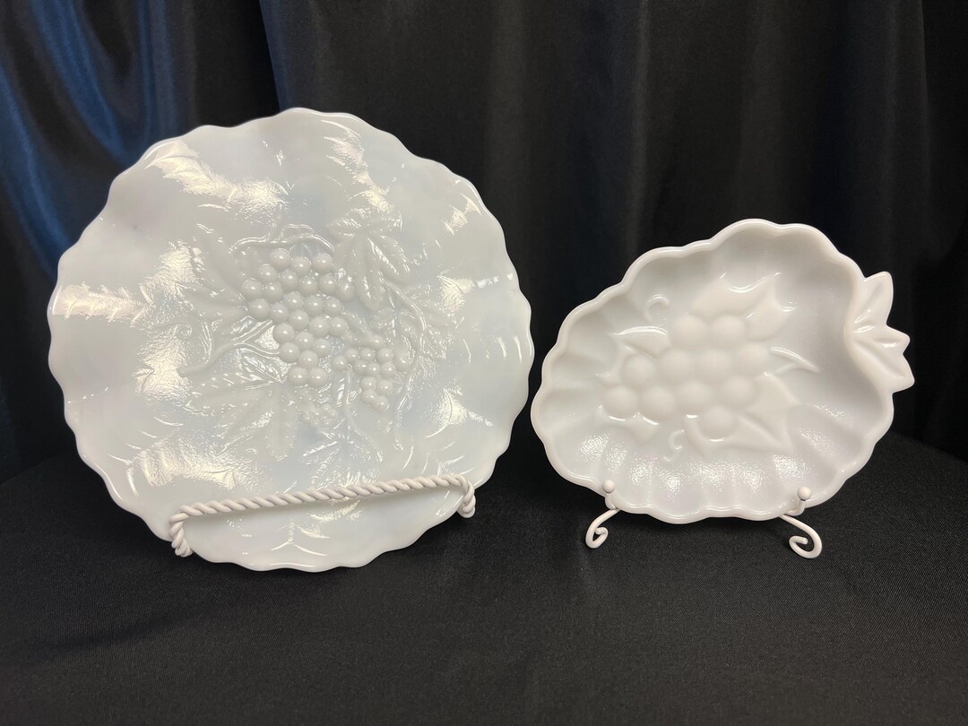 Milk Glass Grape Pattern Dishes - Etsy
