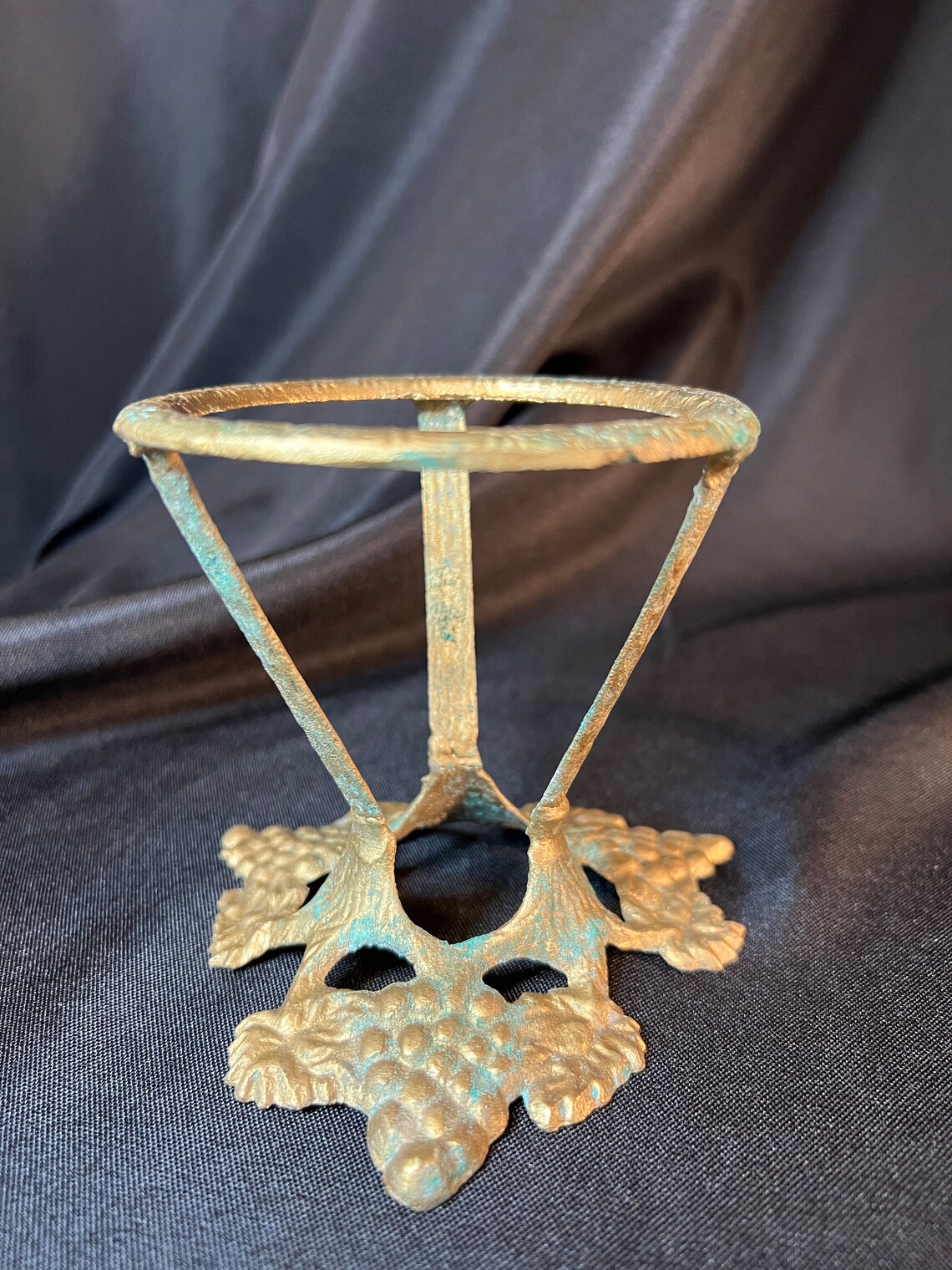 Grape Patterned Vintage Brass Stand - Etsy