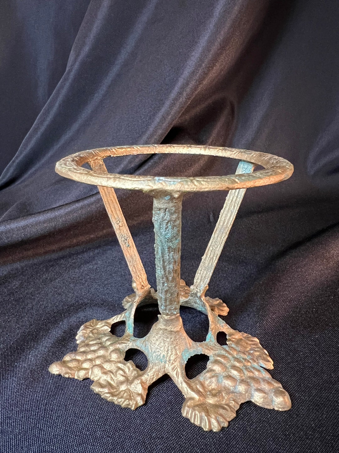 Grape Patterned Vintage Brass Stand - Etsy