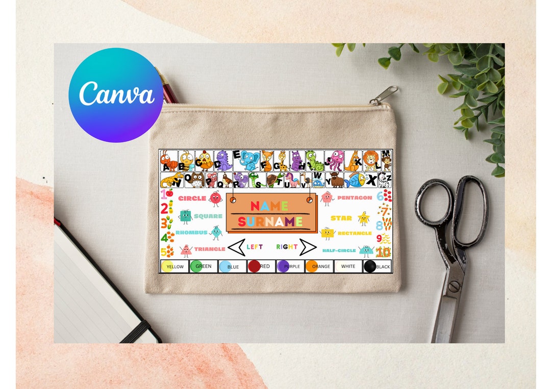 Editable Canva Pencil Case Label Printable Pencil Case Label Crafty Pen ...