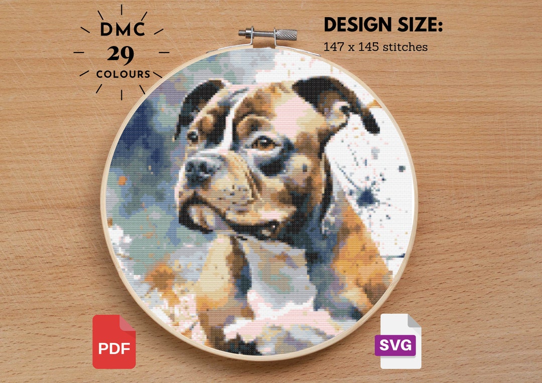 American Bully Cross Stitch Pattern Dog Cross Stitch Cross Stitch ...