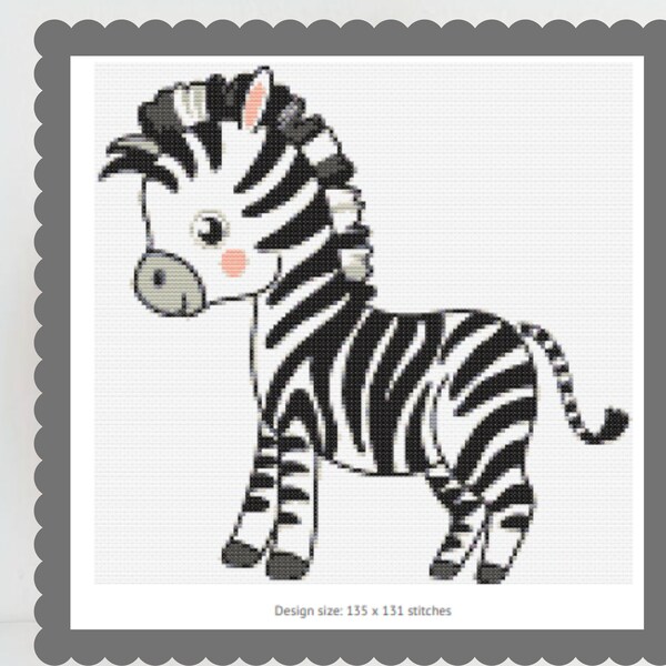 Zebra Cross Stitch - Etsy