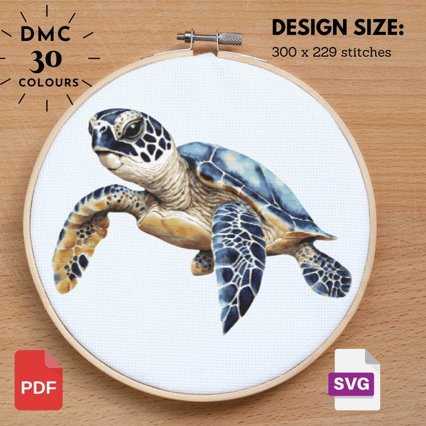 Turtle Cross Stitch - Etsy