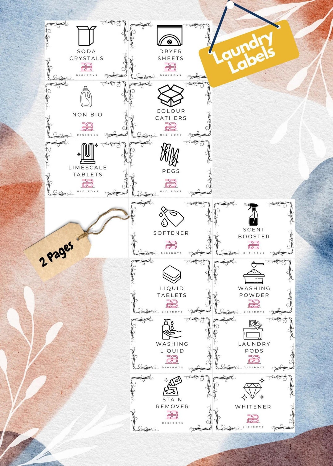 Laundry Labels Pure Label Collection - Etsy