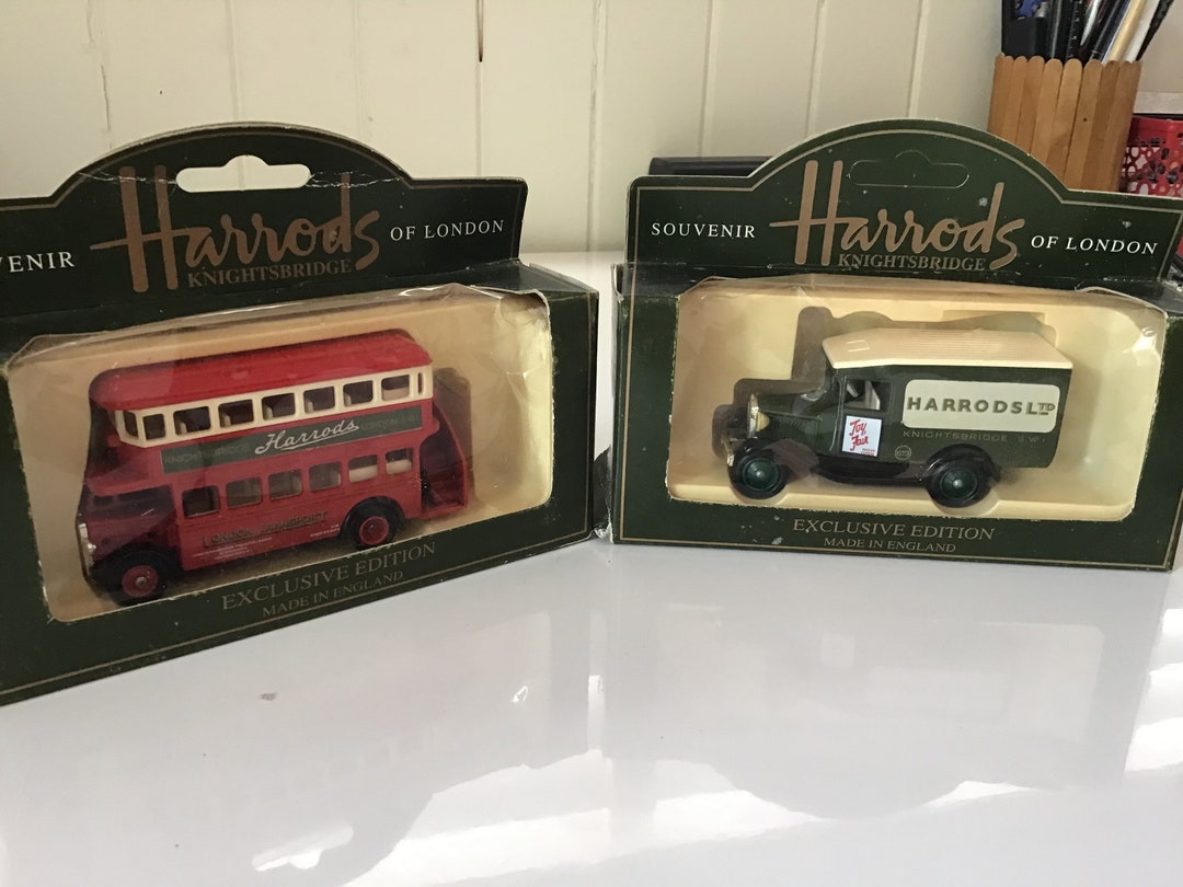 Harrods Model Double Decker Bus and Delivery Van - Etsy