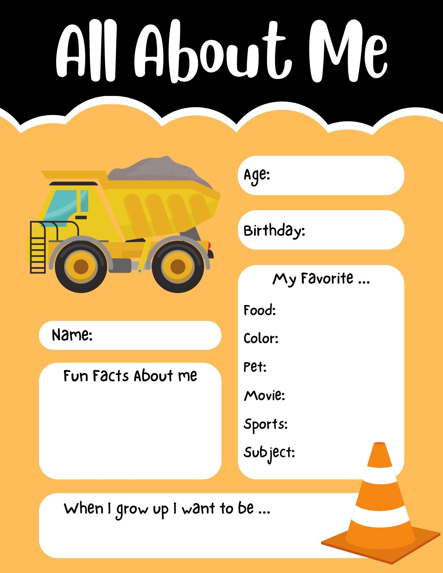 All About Me First Day of School Bundle - Etsy