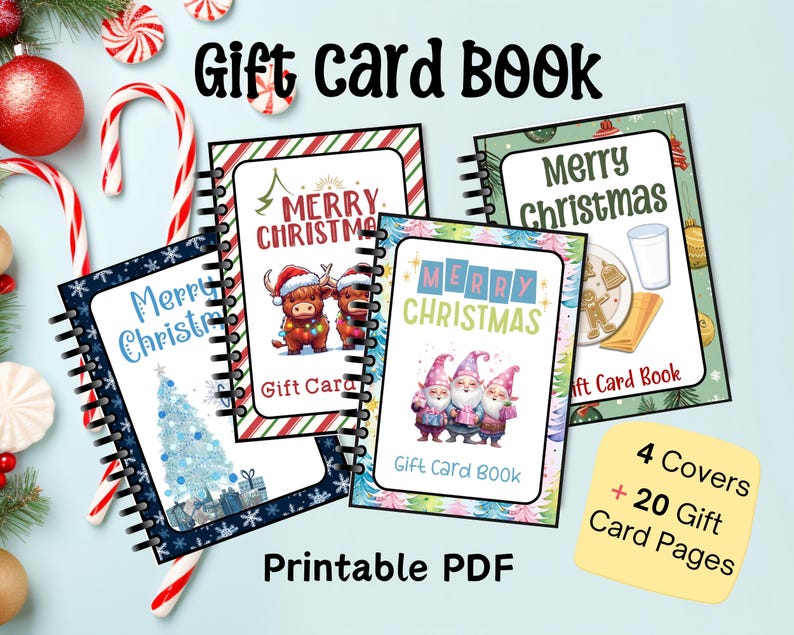 Christmas Gift Card Book, Holiday Gift Card Holder, Teen Christmas ...