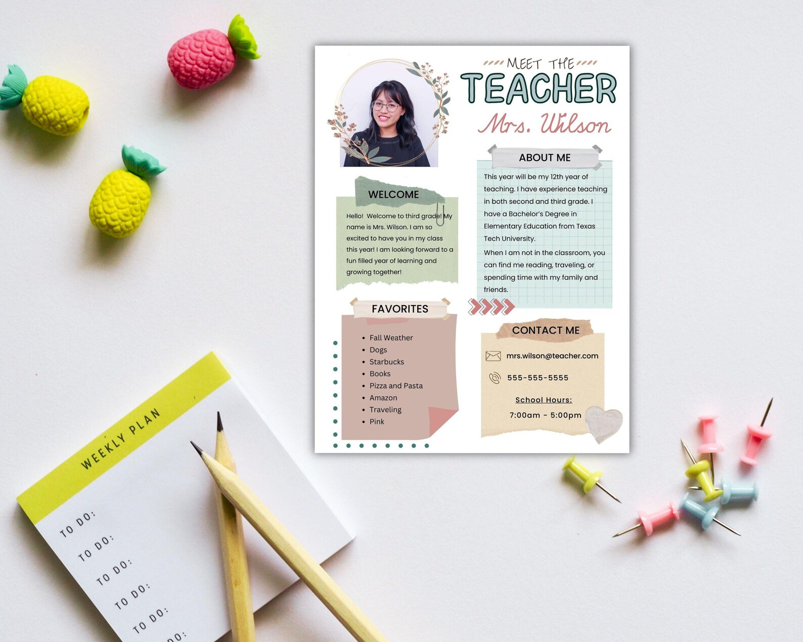 Meet the Teacher Template, Back to School, Teacher Flyer, Neutral Theme ...