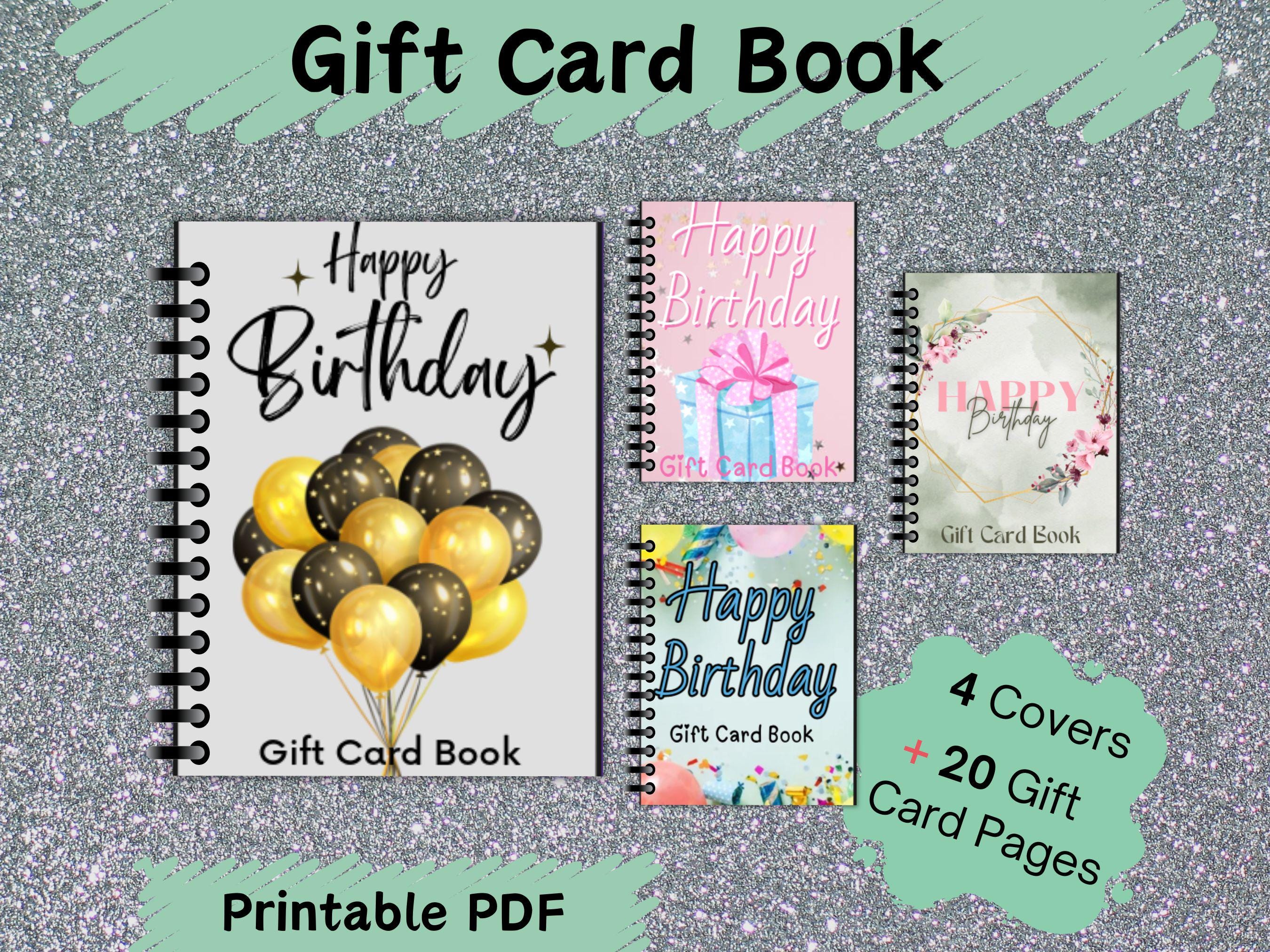 Printable Birthday Gift Card Book, Birthday Present, Gift Card Holder ...