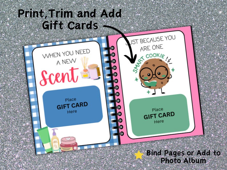 Printable Birthday Gift Card Book, Birthday Present, Gift Card Holder ...