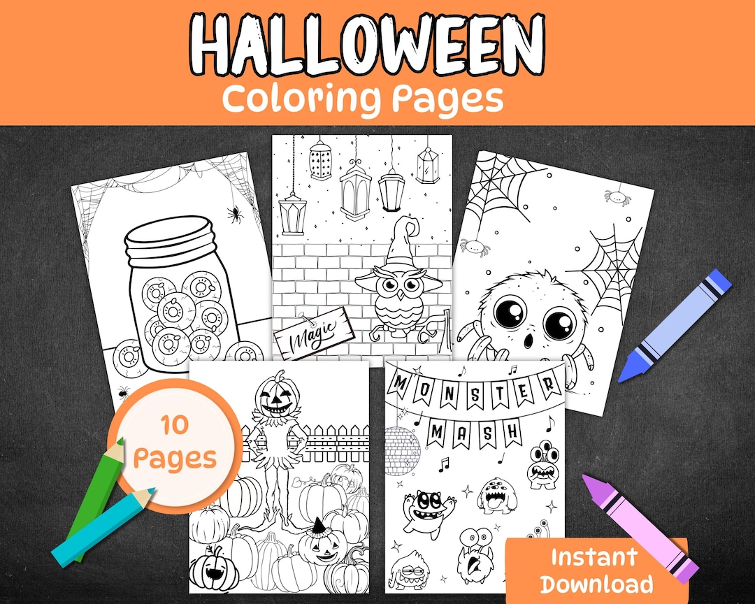 Halloween Coloring Pages, Kids Halloween Activity, Printable Coloring ...