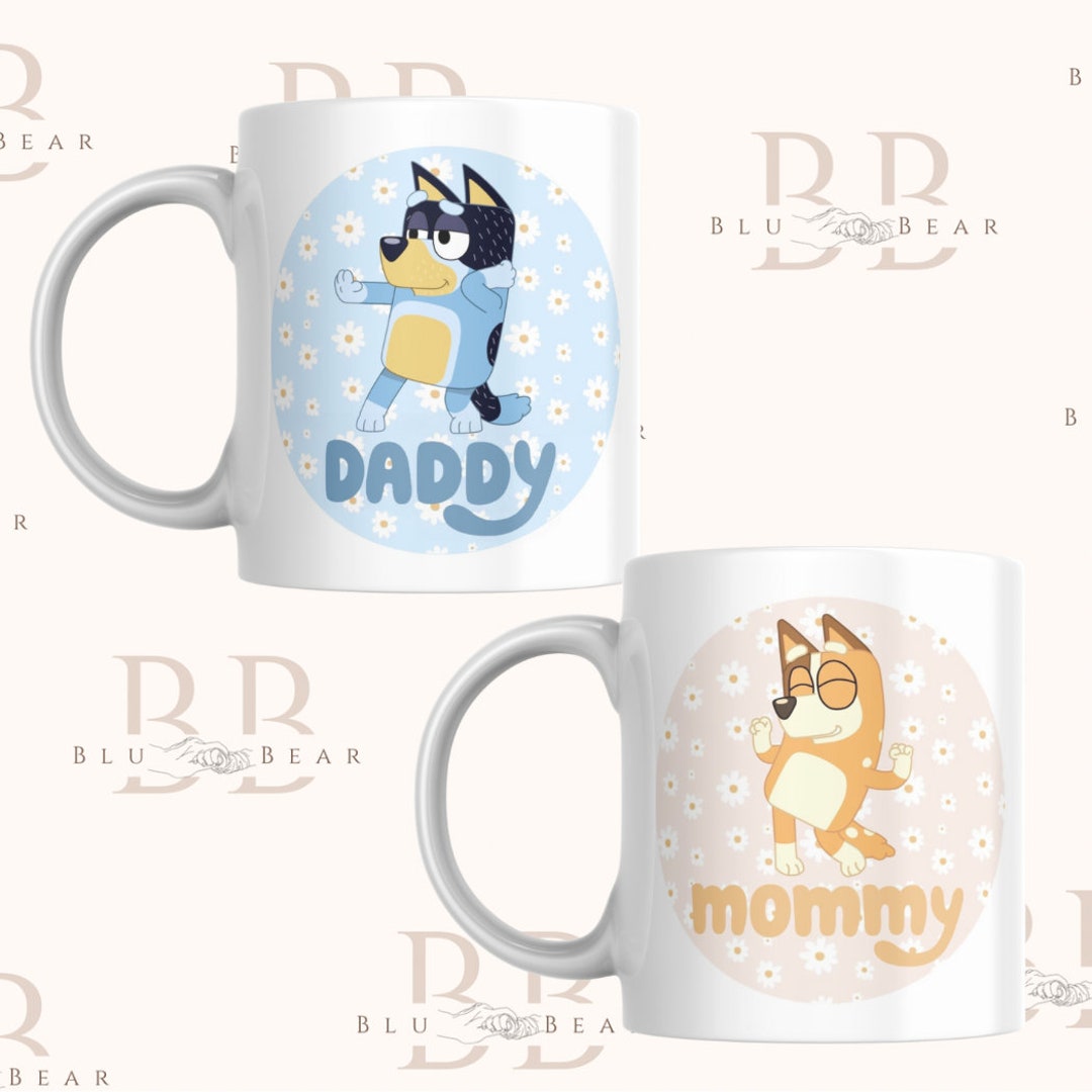 Bluey Mug Bluey Mom and Dad Club Matching Mugs Childrens Bluey Mum Dad ...