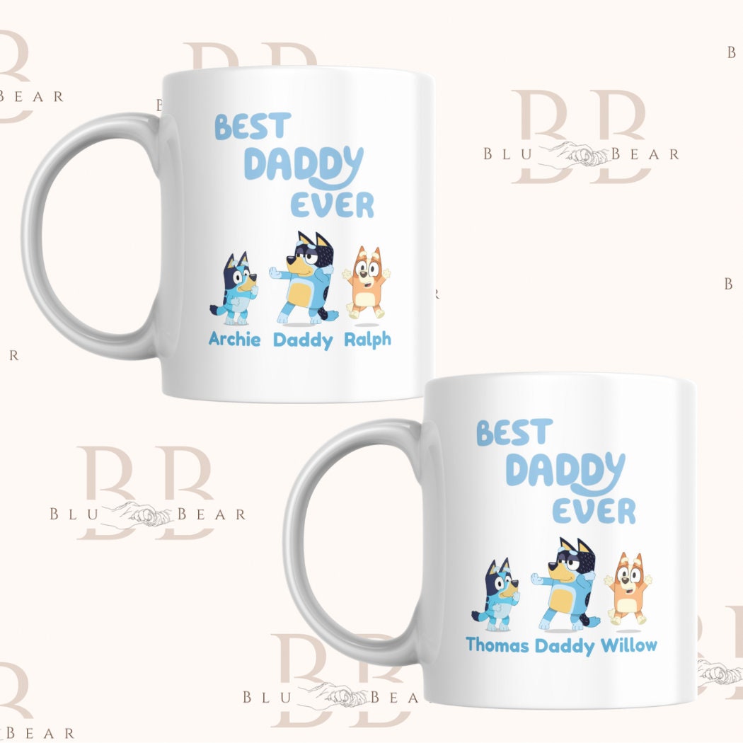 Bluey Mug Bluey Mom and Dad Club Matching Mugs Childrens Bluey Mum Dad ...