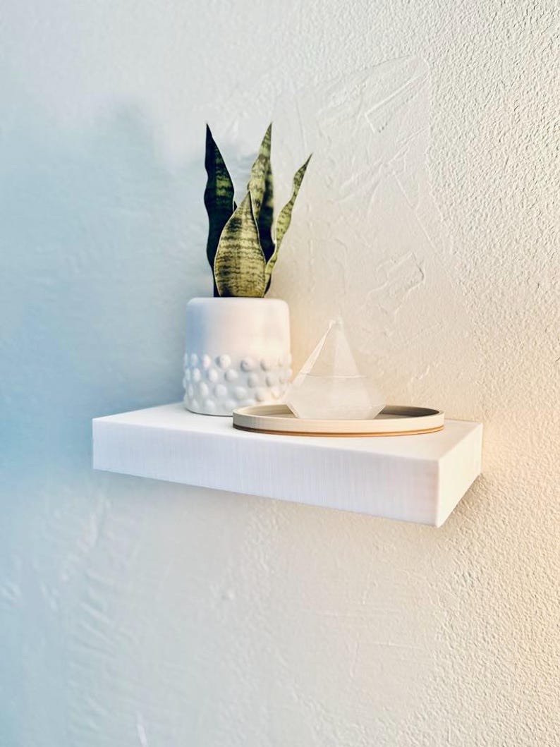 Floating Shelf White, Heavy Duty Kitchen Shelves, Rustic Shelfs. Easy ...