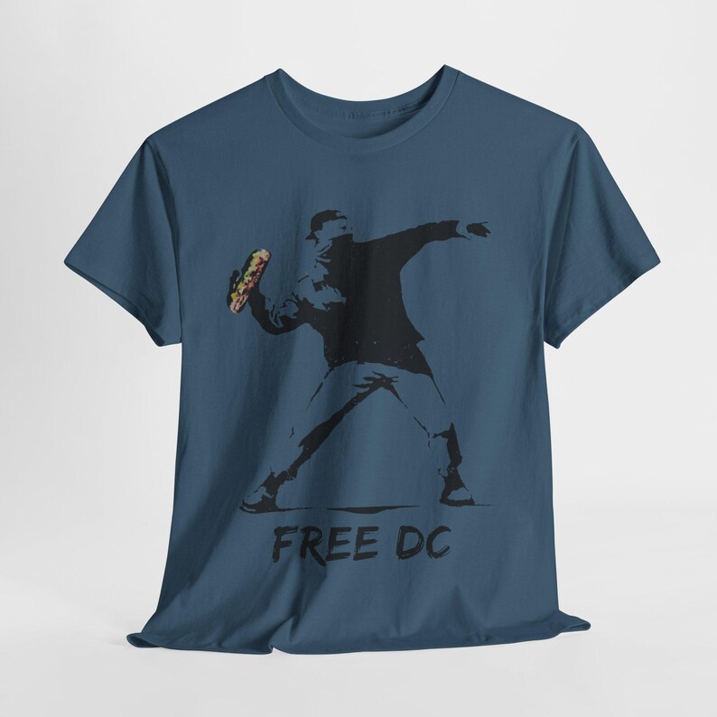 DC Sandwich Thrower Banksy Inspired Tee, Free DC Statehood Advocate ...