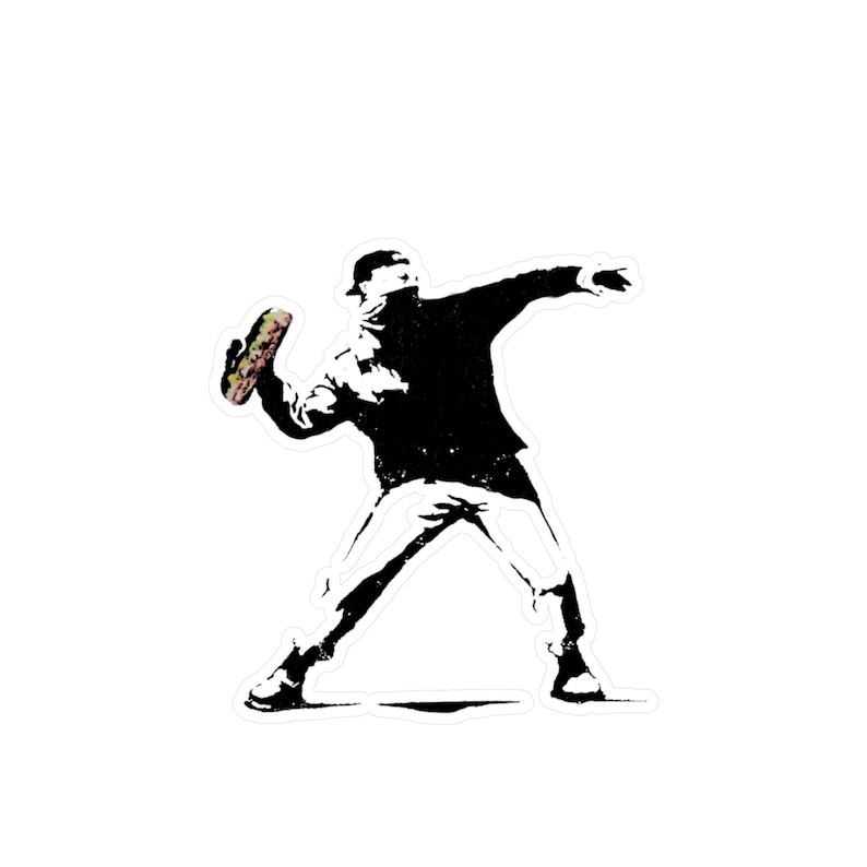 Banksy Inspired DC Sandwich Thrower Vinyl Decal, Anti-trump Washington ...