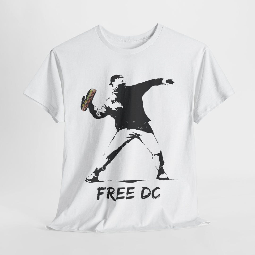 DC Sandwich Thrower Banksy Inspired Tee, Free DC Statehood Advocate ...