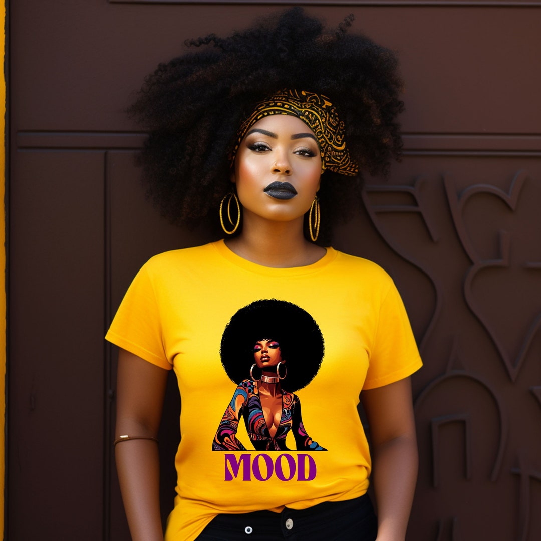 Afro Girl Shirt Retro Vibe Black Fashionistas Old School Shirt African ...