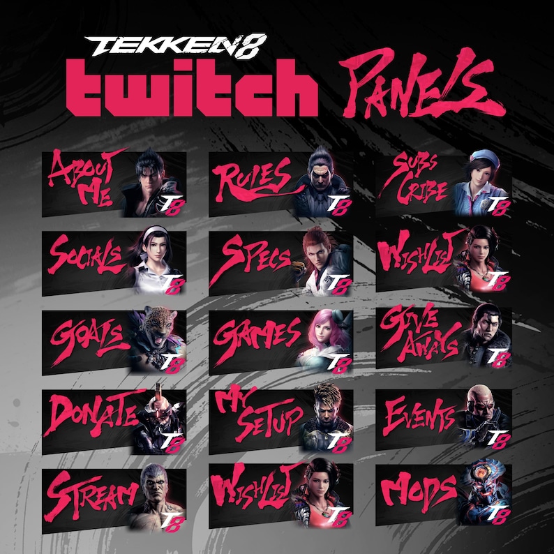 Tekken 8 Twitch Panels & Overlays Bundle (digital Download) - Etsy