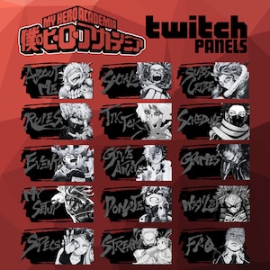 Twitch Panels Anime Inspired My Hero Academia 2 Version Designs 60 ...