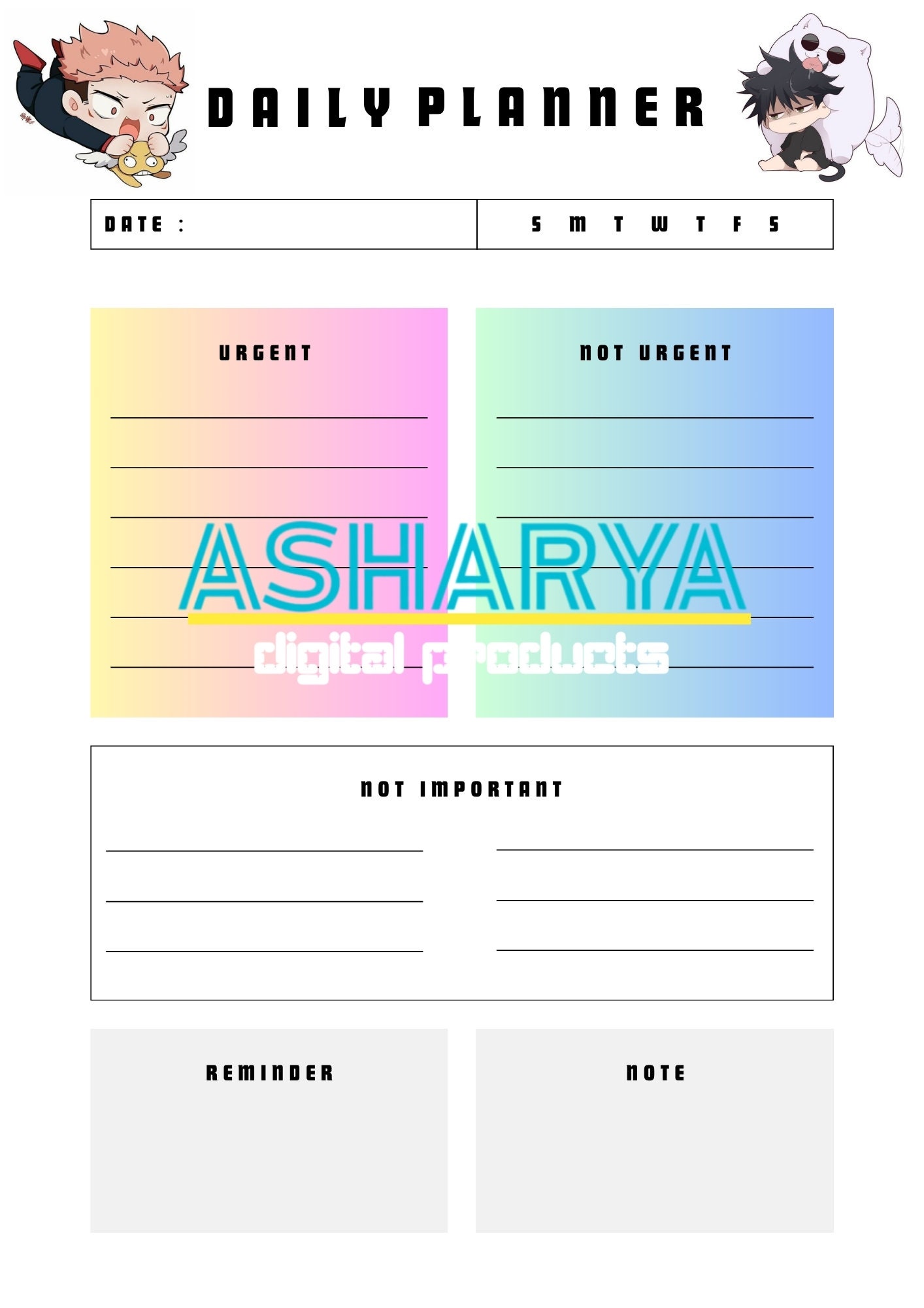 2024 Journal Planner Jujutsu Kaisen Chibi Inspired - Etsy